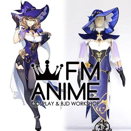 Genshin Impact Lisa Minci Cosplay Costume Visions Accessories FM Anime