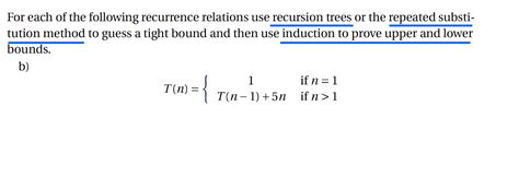 solved for each of the following recurrence relations use