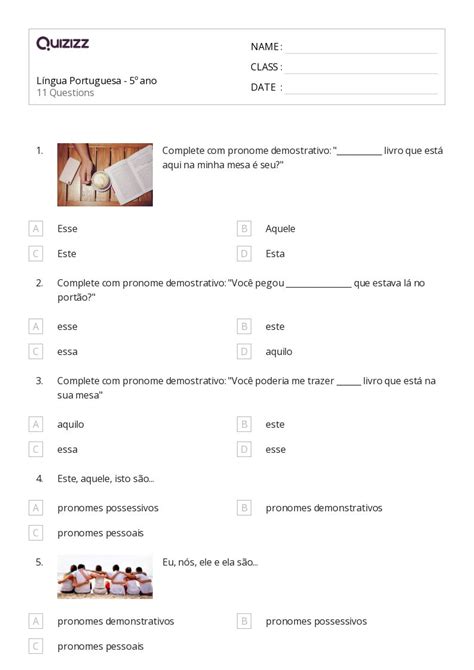 Pronomes Possessivos Imprim Vel S Rie Planilhas Quizizz