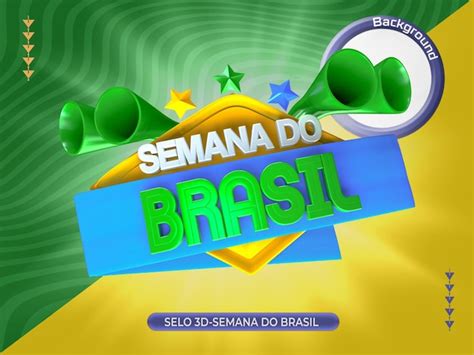 Selo D Para Composi O Verde E Amarelo Dia Do Brasil Psd Premium