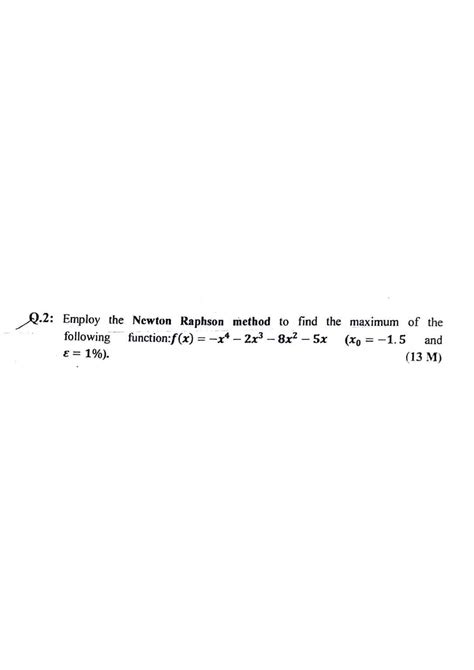 solution optimization newton raphson method formula example msc mathematics engineering and