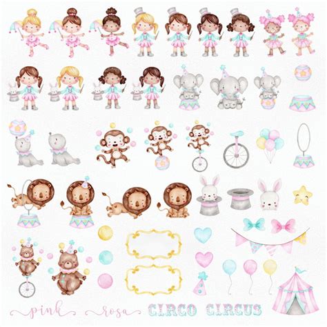 Kit Digital Circo Rosa Aquarela Elo Produtos Especiais