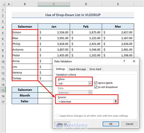 How To Create A Drop Down List And Use Vlookup In Excel Easy Steps