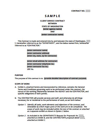 Free Fillable And Printable Service Agreement