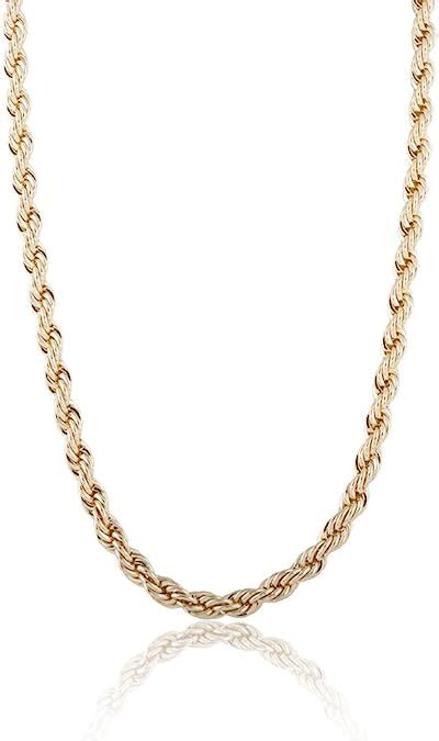 Gold Plated Dookie Rope Hip Hop Chain Necklace Mm Gauge Amazon