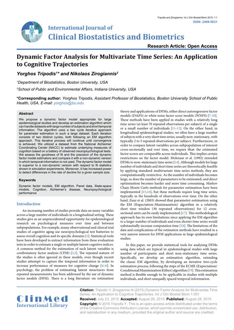 pdf dynamic factor analysis for multivariate time series an application to cognitive trajectories