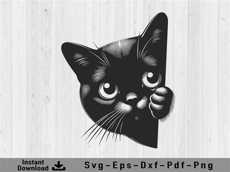 Cute Cat SVG Peeking Cat Svg Vector Graphic By Shikharay410 Creative