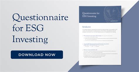 Questionnaire For ESG Investing