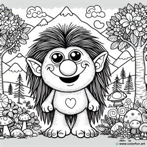 Dibujo para colorear de un troll fantástico Descargar o Imprimir de