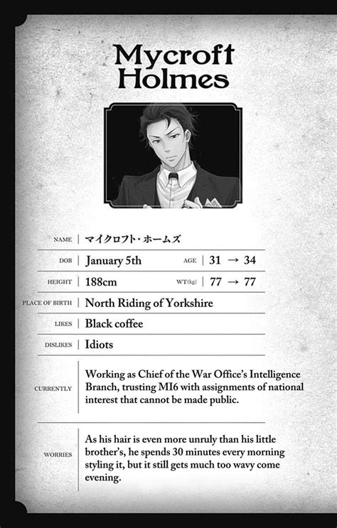 Yuukoku No Moriarty Mycroft Holmes Sherlock Moriarty Words In Other