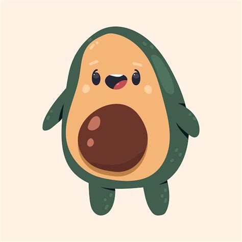Ilustración de personaje de dibujos animados de vector de aguacate