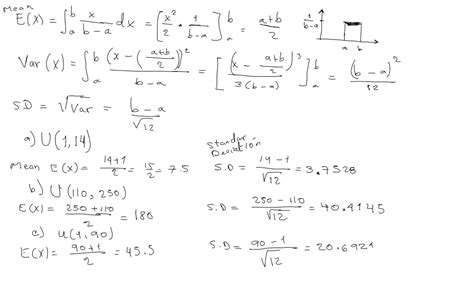 [solved] find the mean and standard deviation for each uniform continuous course hero