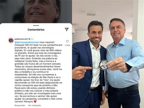Falta Car Ter Dispara Bolsonaro Contra Pablo Mar Al Portal Leo Dias