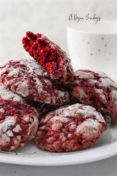 Red Velvet Crinkle Cookies A Dozen Sundays
