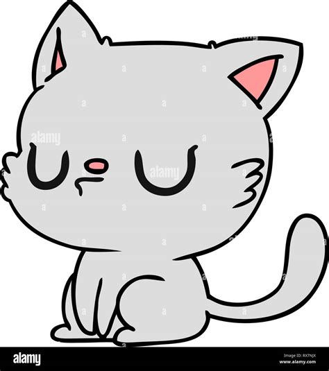 Premium Vector Cute Cat Illustration Cat Kawaii Chibi Vector Drawing