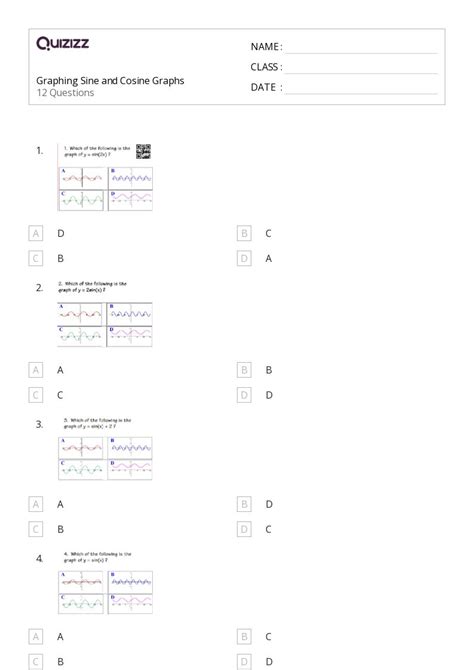 Graphing Sine And Cosine Worksheets