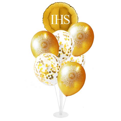 ZESTAW BALONY KOMUNIJNE złote STOJAK na komunię 13427856571 Allegro pl