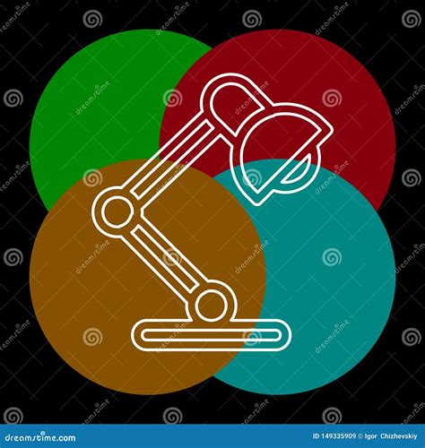 Icono De La L Mpara De La Luz Del Escritorio Proyector Del Vector