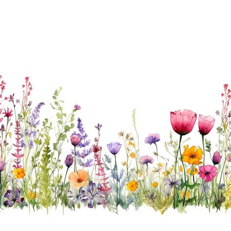 20 Watercolor Wildflower Border Wedding Clipart High Quality 400 DPI
