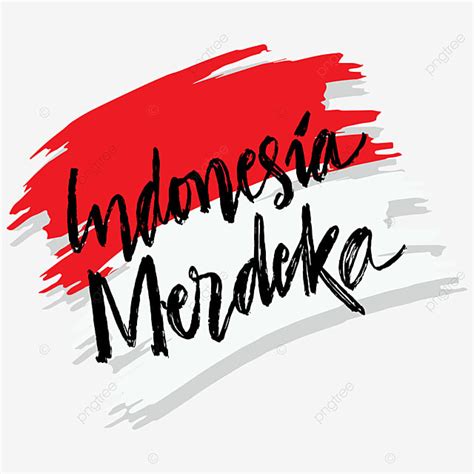 Kartu Ucapan Tulisan Tangan Indonesia Merdeka Merdeka Merah