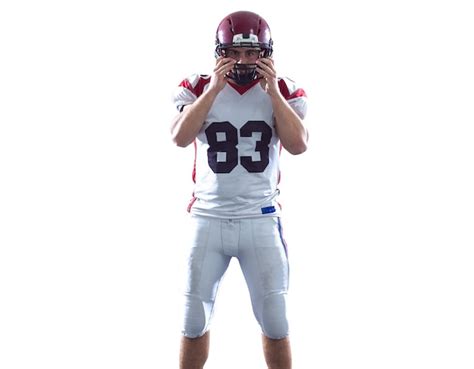 Premium Photo Portrait Of A Strong Muscular American Football Player