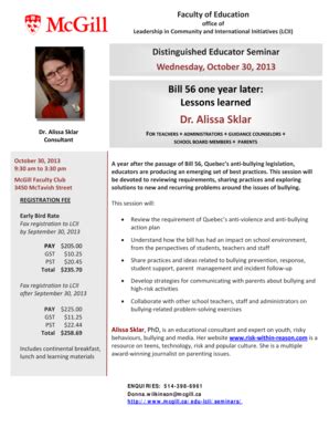 Fillable Online Www2 Swlauriersb Qc Dr Alissa Sklar Sir Wilfrid