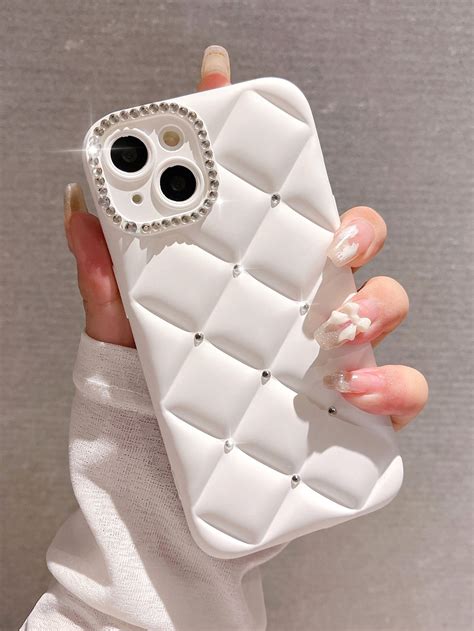 Capa De Telefone Transparente Alça De Pulso De Strass Proteção