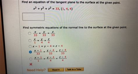 solved find an equation of the tangent plane to the surface