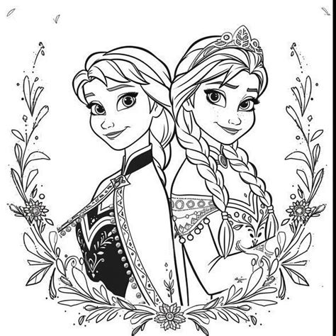 Dibujo De Elsa Y Anna 06 De Frozen Para Colorear