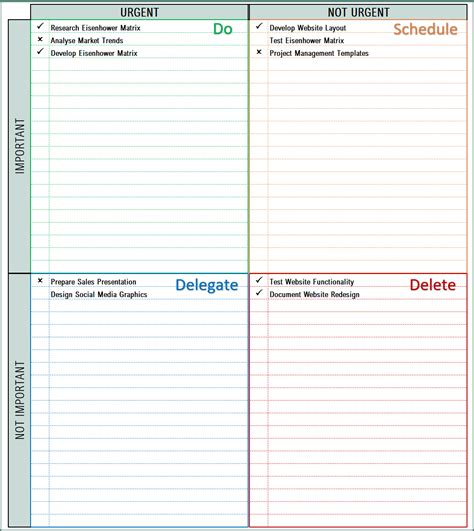Eisenhower Matrix In Google Spreadsheets
