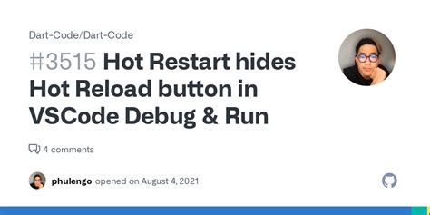 Hot Restart Hides Hot Reload Button In VSCode Debug Run Issue 3515