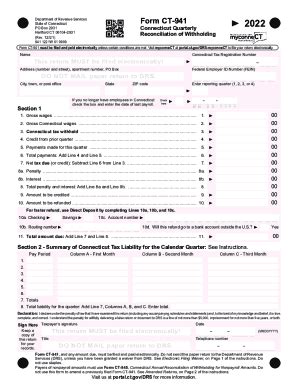 CT DRS CT 941 2022 2024 Fill And Sign Printable Template Online