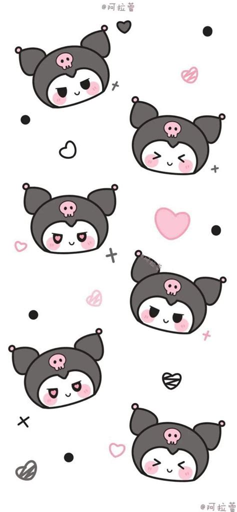 亜kuromi pink by theriboo キ wallpaper Pegatinas bonitas Fondos de