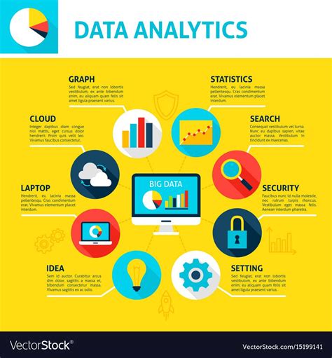 Database Analytics Infographic Flat Design Vector Illustration Of Big