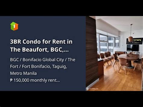 3BR Condo For Rent In The Beaufort BGC Taguig RR3289381 YouTube
