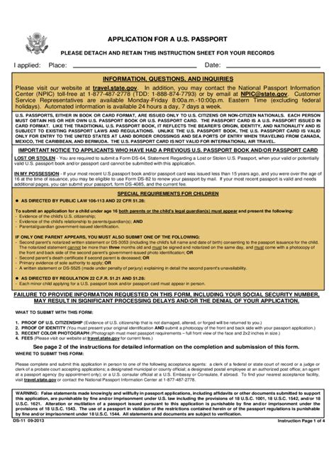 Ds 11 Sample Passport Application Form Filled Master Template