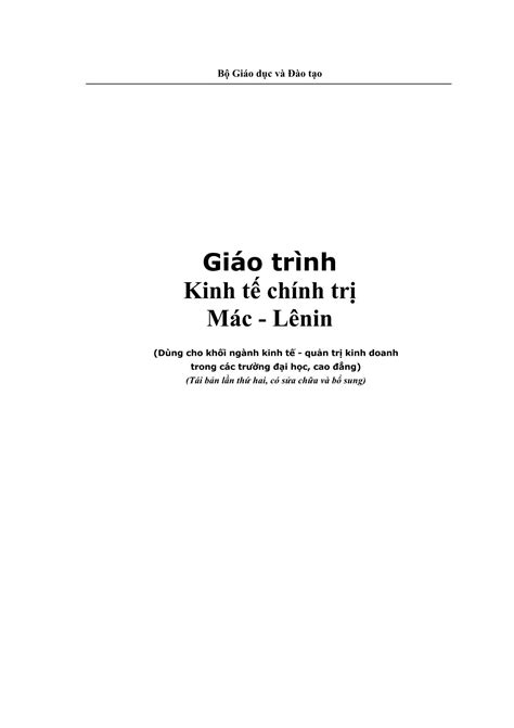 Gi O Tr Nh Kinh T Ch Nh Tr M C L Nin D Ng Cho Kh I Ng Nh Kinh T