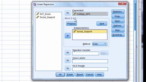 multiple regression in spss hierarchical p value r squared anova f beta part 1 youtube
