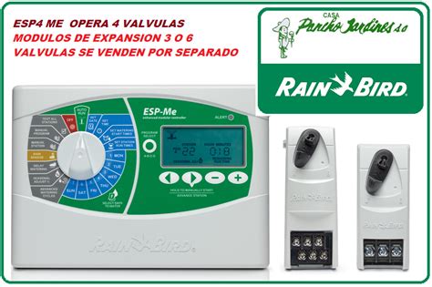 PROGRAMADOR DE RIEGO RAIN BIRD ESP ME 4 ESTACIONES EXTERIOR EXPANDIBLE