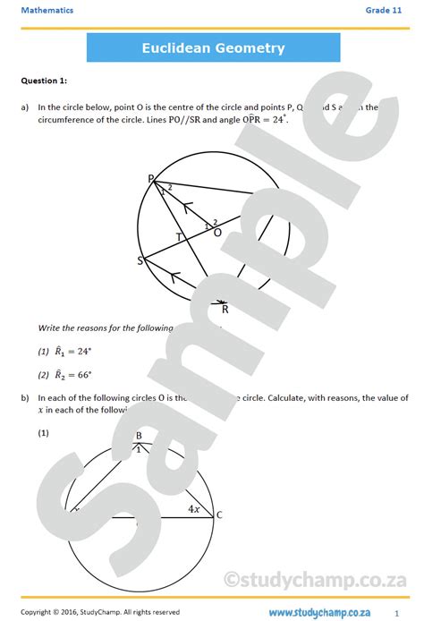 grade 11 mathematics workbook euclidean geometry
