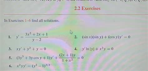 solved 2 2 exercises in exercises 1 6 find all solutions 1