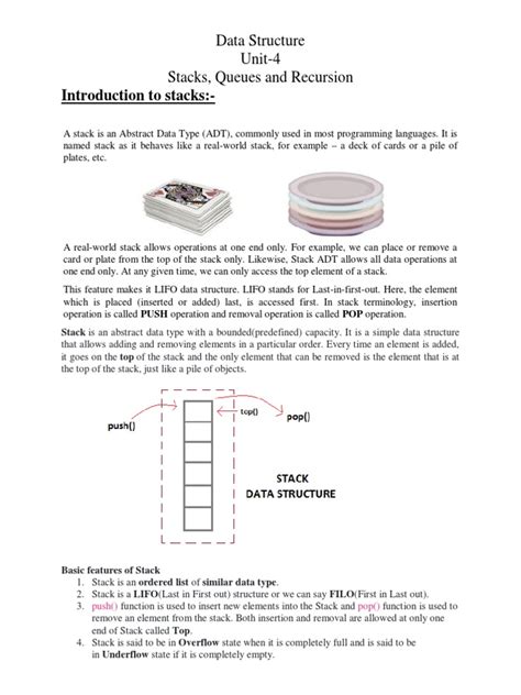 stack queue and recursion in data structure pdf queue abstract data type information