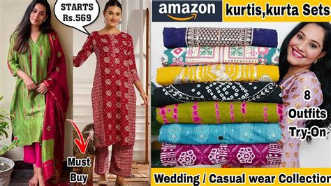 Amazon Partywear Dailywear Kurtis Kurti Sets Haul Starts Rs
