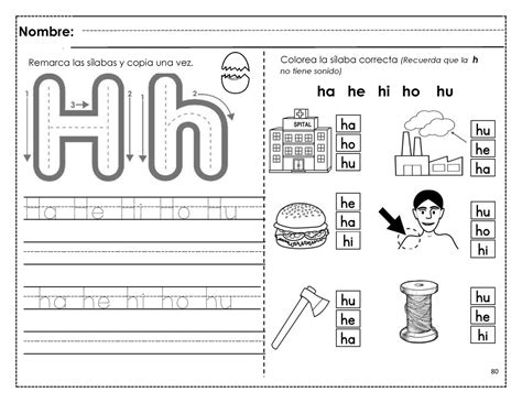 Lecto escritura 5 Ha He Hi Ho Hu ha he hi ho hu Colorea la sílaba