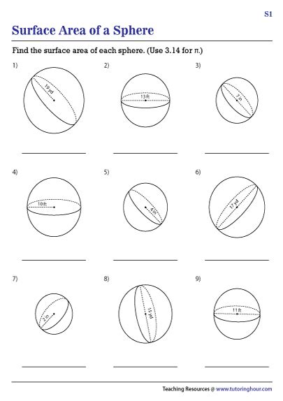 Total Surface Area Worksheet