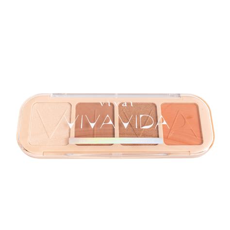 Paleta De Blush Iluminador E Contorno Viva Vida Vivai Bege