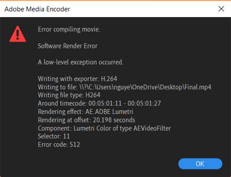 Solved Re Error Compiling Movie Software Render Error Adobe