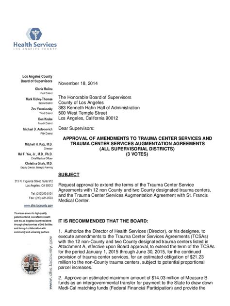 Fillable Online File Lacounty Request Approval To Extend The Terms Of