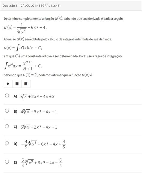 Calcule A Seguinte Integral Indefinida Librain