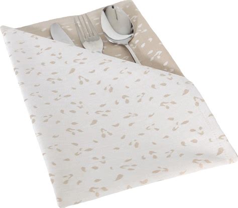 Set 4 Damast Servetten Rio Taupe De Witte Lietaer 50x50cm Bol